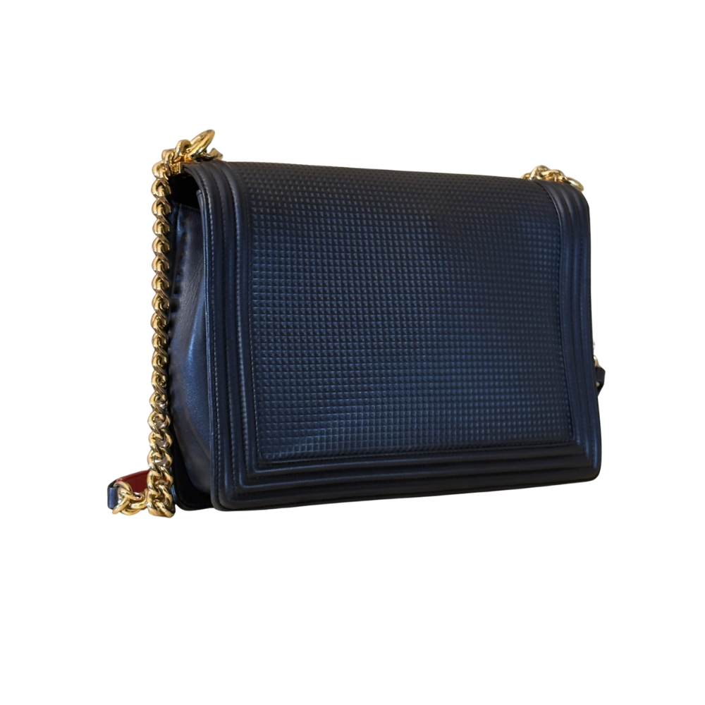 Chanel Large Boy Cube Embossed Flap Bag | Batra